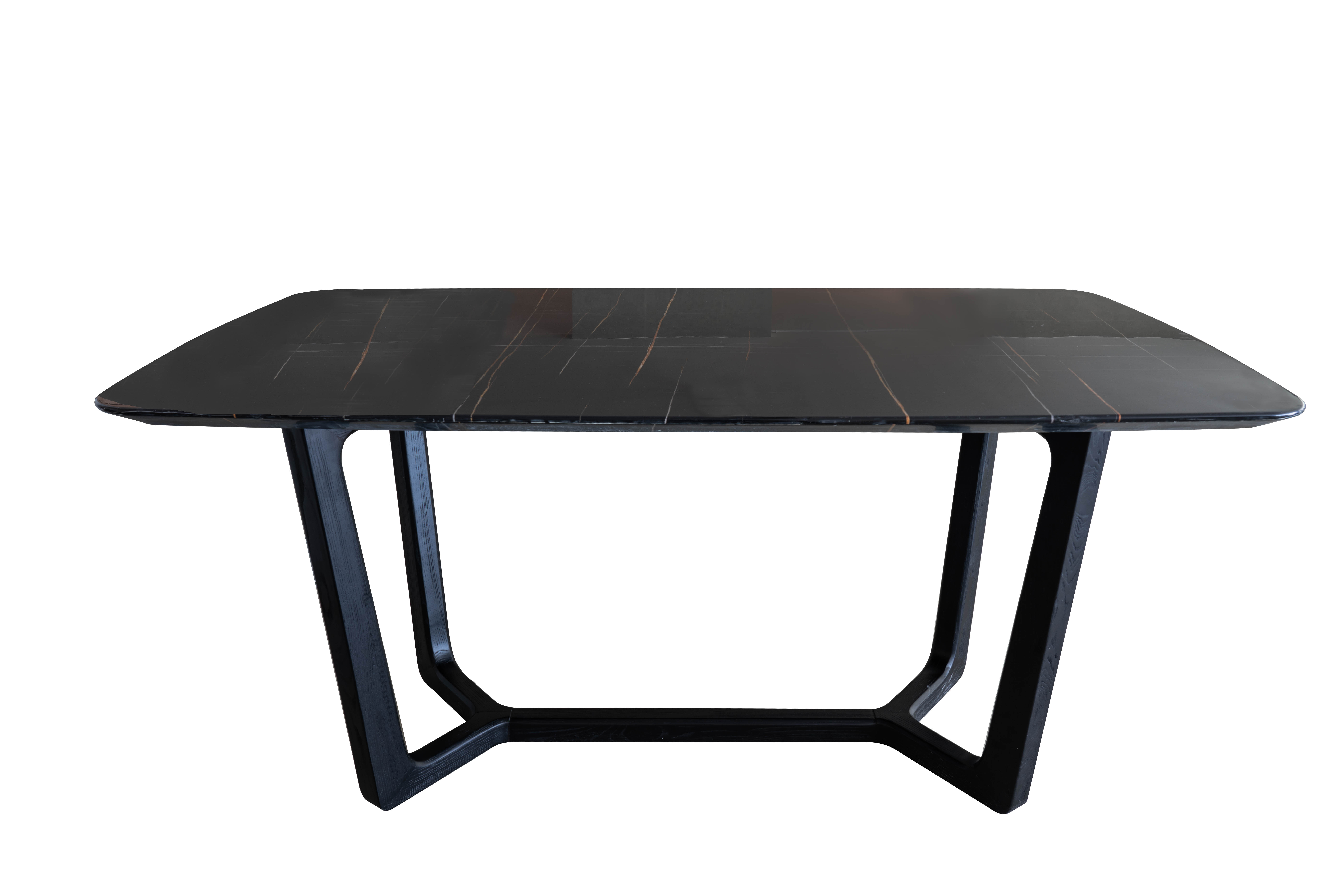D.Haus - Black Galaxy 6-Seater Dining Table - Rectangle